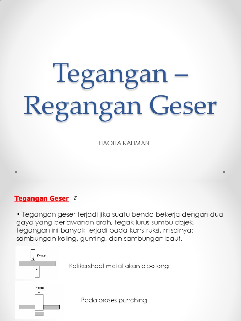 Tegangan dan Regangan Geser dalam Konstruksi | PDF | Sains & Matematika