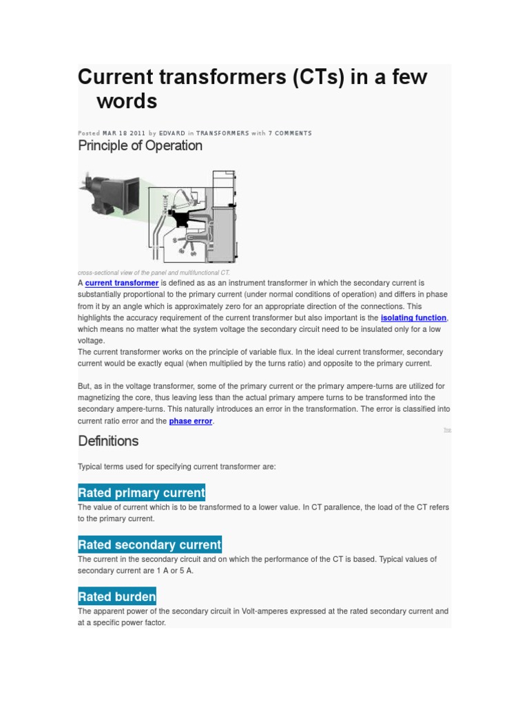 Why PS Class CT Is Used For Diffenential Protection | PDF | Transformer ...