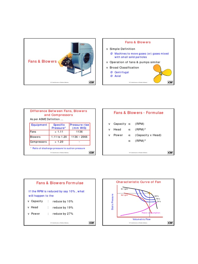 Fans & Blowers | PDF | Mechanical Fan | Engineering Thermodynamics