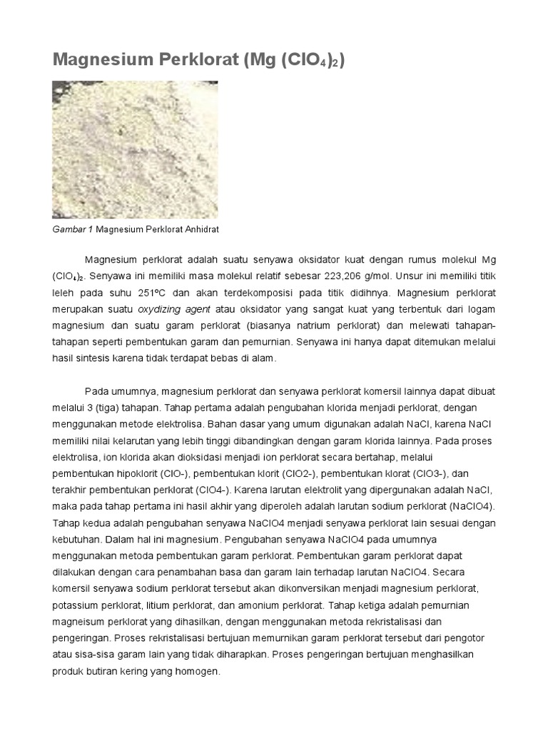 Magnesium Perklorat | PDF