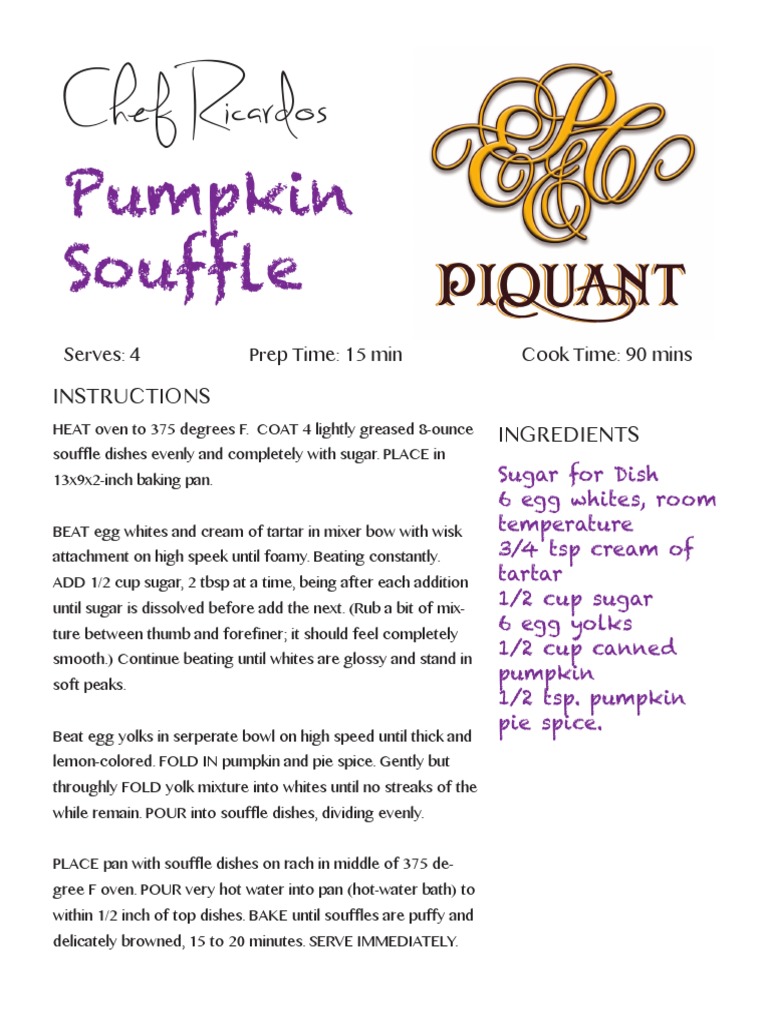 Pumpkin Souffle: Chef Ricardos | PDF
