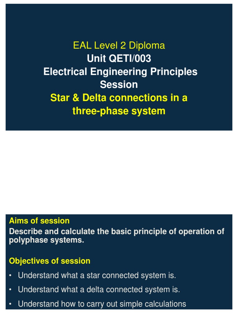 EAL Level 2 Diploma: Unit QETI/003 Electrical Engineering Principles ...