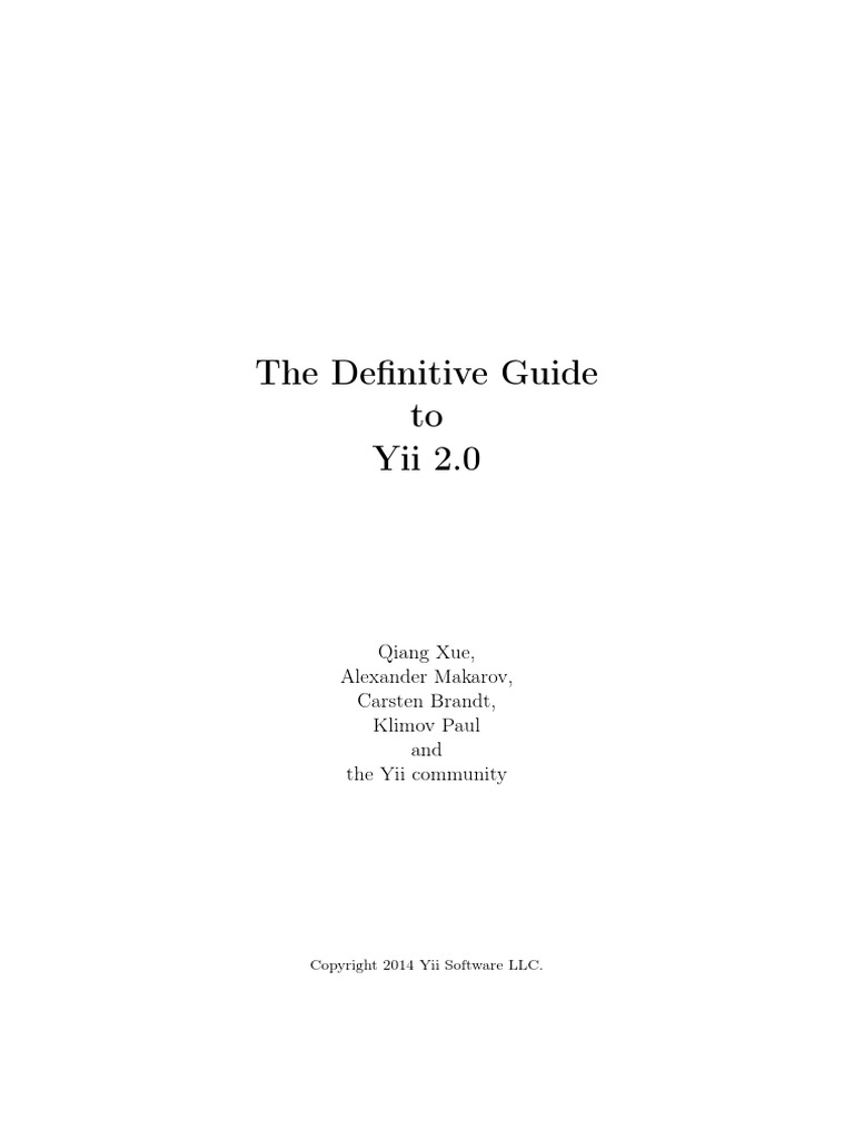 Yii2 Guide | PDF | Php | Web Server