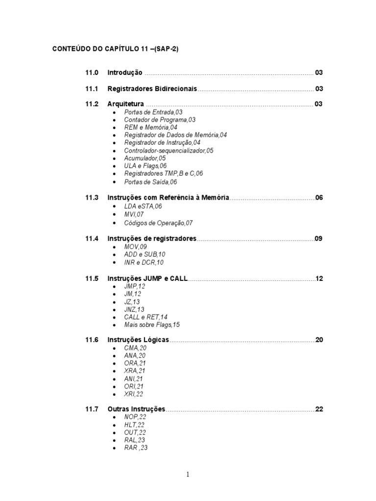 Sap 2 PDF | PDF | Linguagem Assembly | Conjunto de instruções