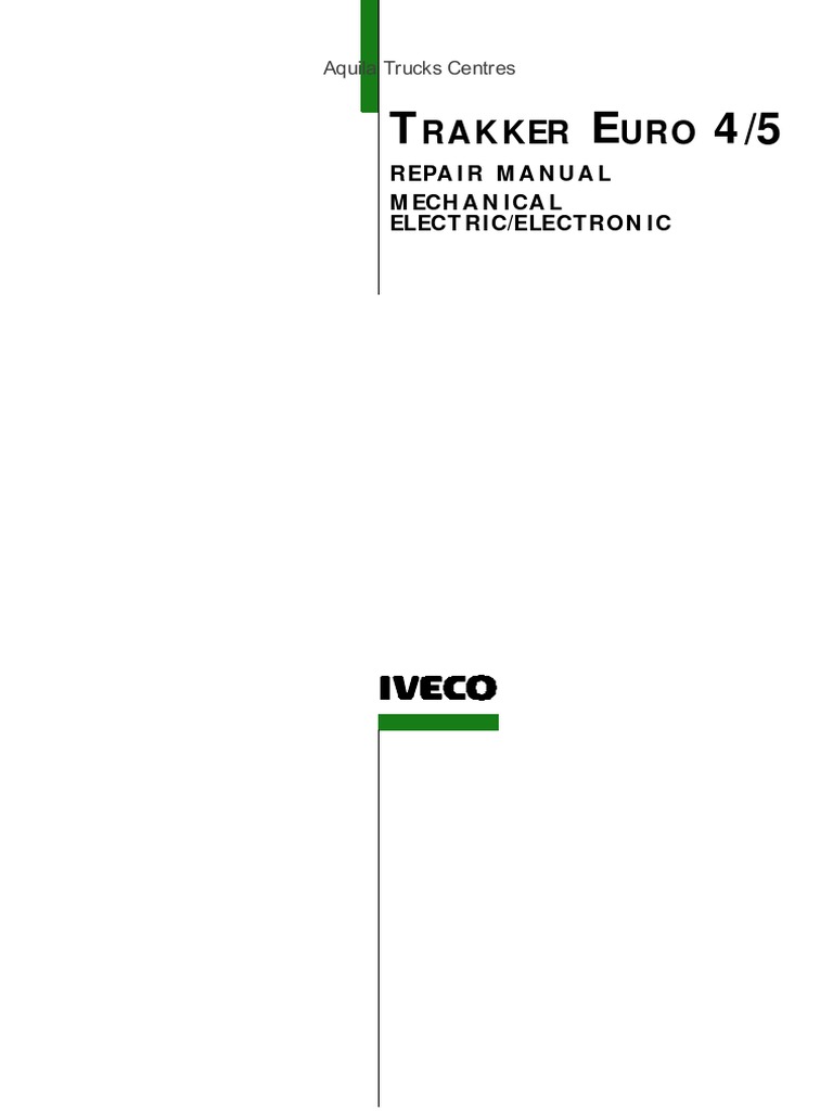 Iveco Trakker Repair Manual Euro 4/5 | PDF | Truck | Axle