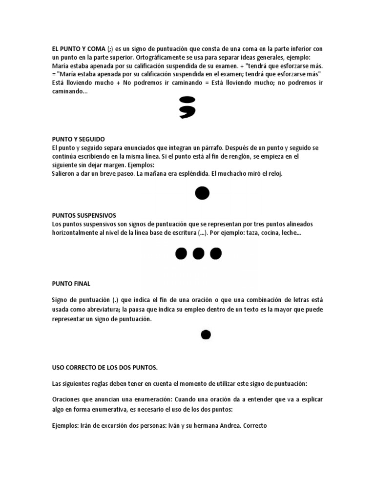 Uso y reglas del punto y coma | PDF | Puntuación | Comillas