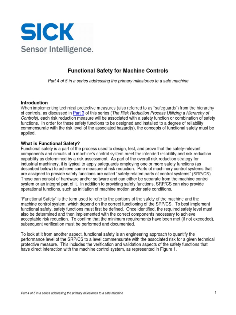 SICK - Functional Safety For Machine Controls PDF | PDF | Reliability ...