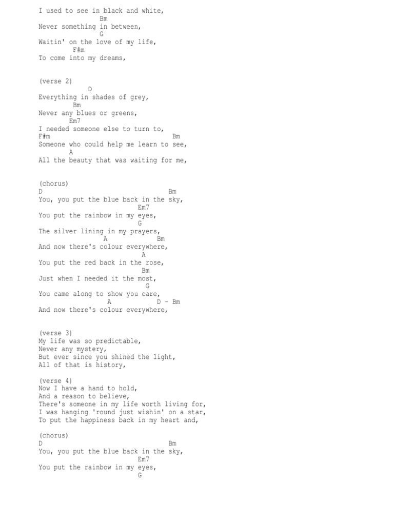 Color Everywhere | PDF | Song Structure | Color