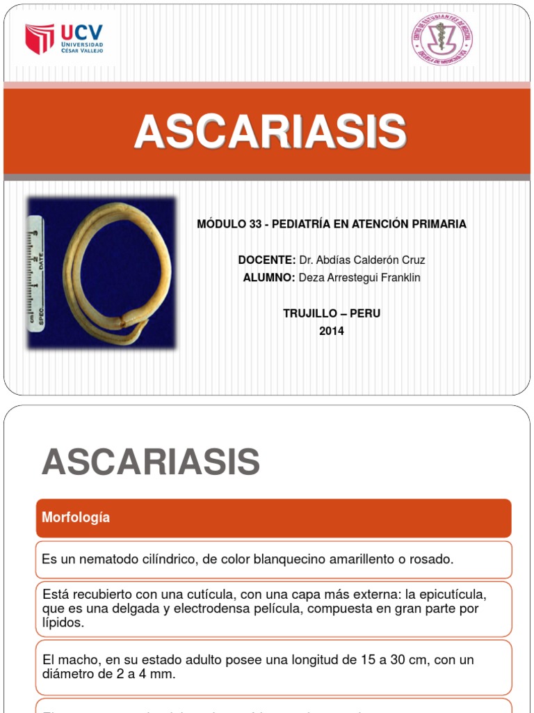 Ascariasis | PDF | Especialidades Medicas | Enfermedades y trastornos
