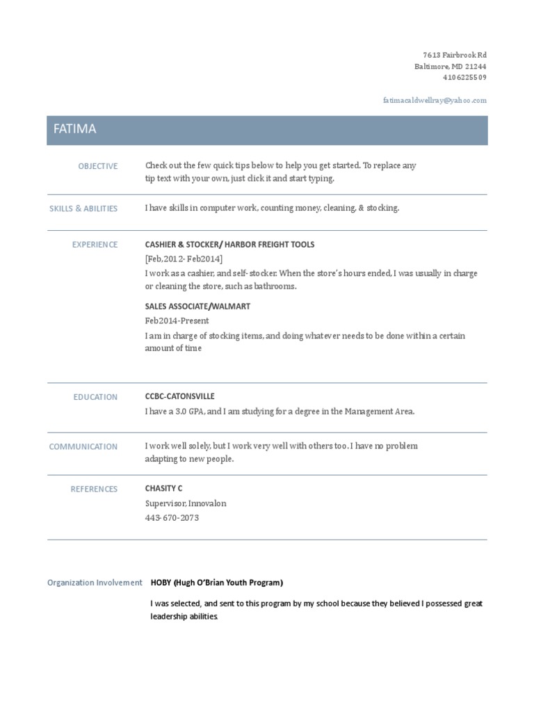 Fatima Resume | PDF