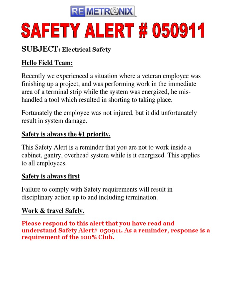 Electrical Safety Compliance Alert 050911 | PDF