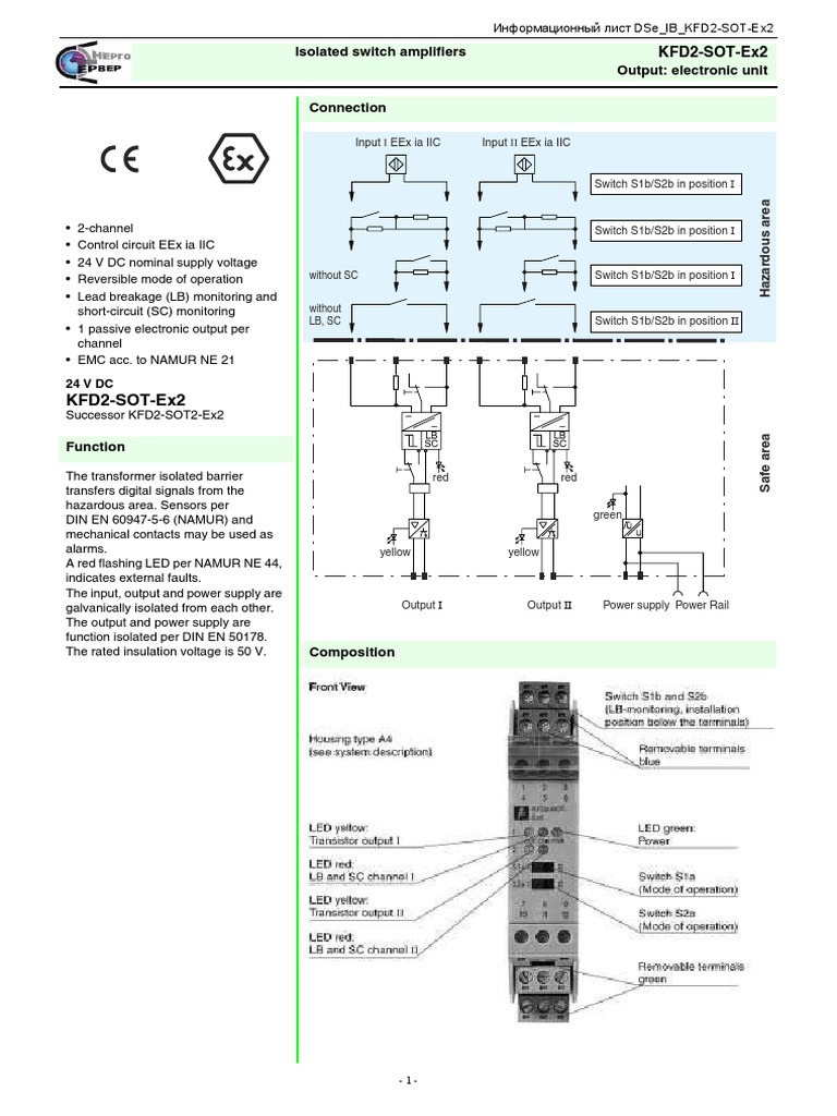 Technical Specifications and Operating Principles of the KFD2-SOT-Ex2 ...
