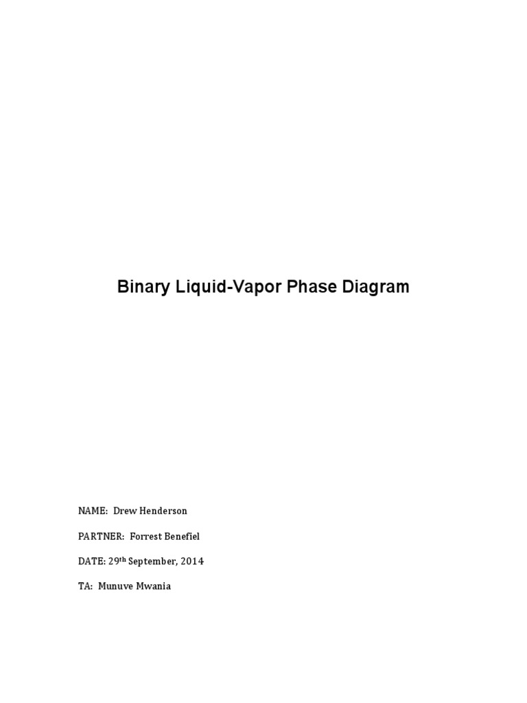 Binary Liquid-Vapor Phase Diagram | PDF | Phase Diagram | Phases Of Matter