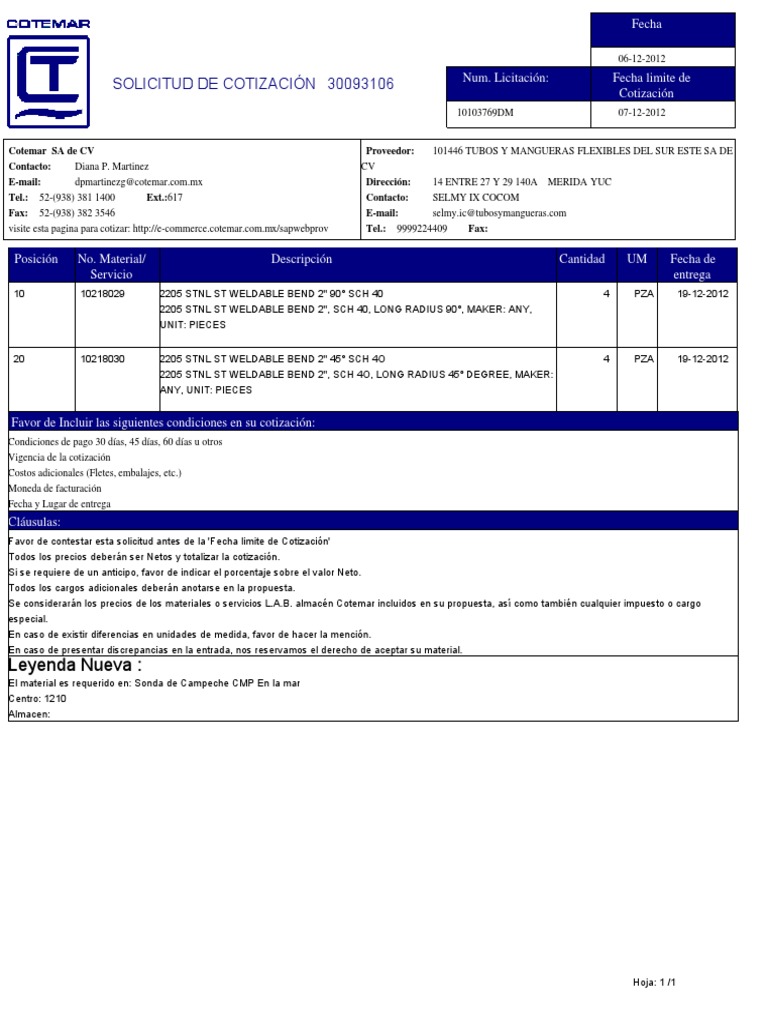Solicitud de Cotizacion 30093106