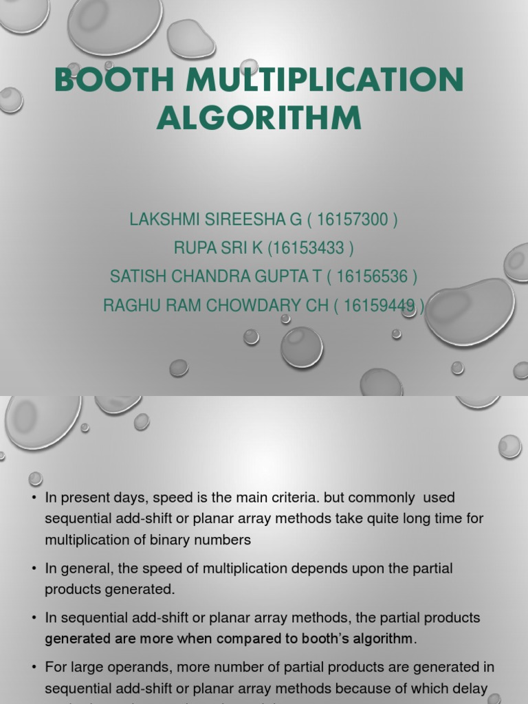 Booth Multiplication Algorithm | PDF | Multiplication | Arithmetic