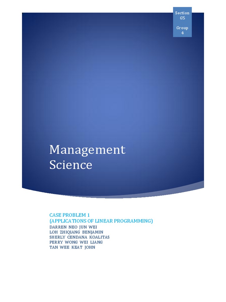 MS Project 1 Model Formulation 220914 | PDF | Mathematical Optimization ...