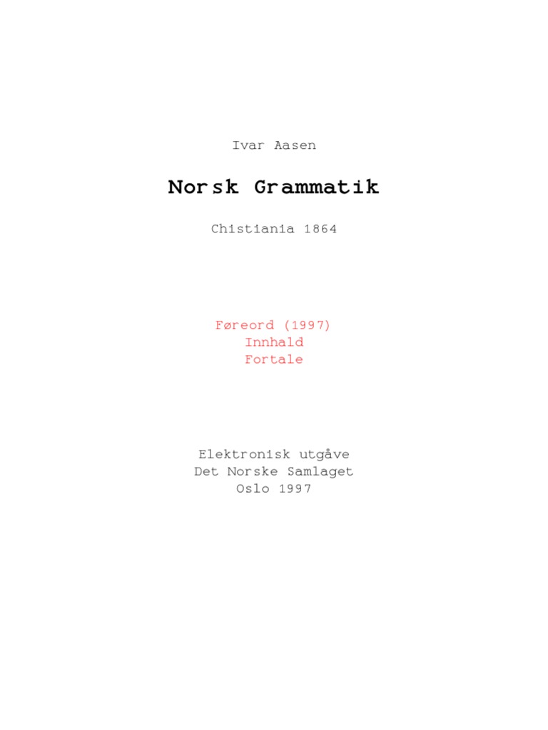 Nynorsk Grammatikk | PDF