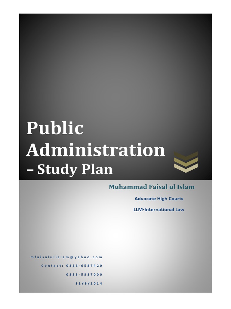 Public Administration - Study Plan For CSS | PDF | Public ...