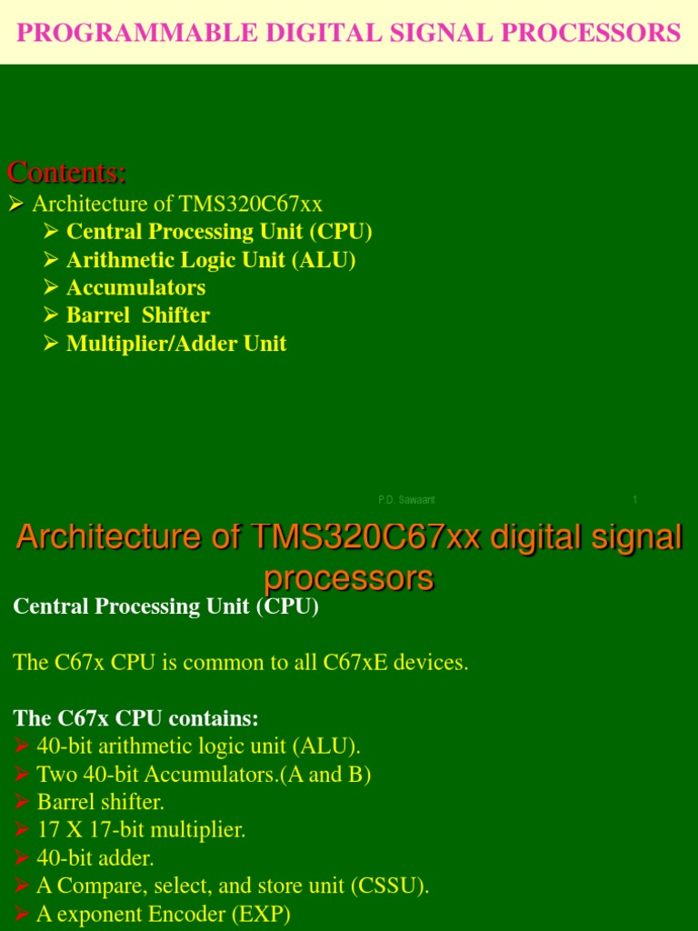 Programmable DSP Lecture2 | PDF | Central Processing Unit | Instruction Set