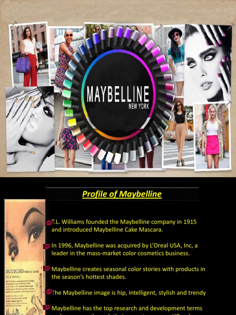 Presentation On Maybelline | Download Free PDF | Cosmetics | Brand