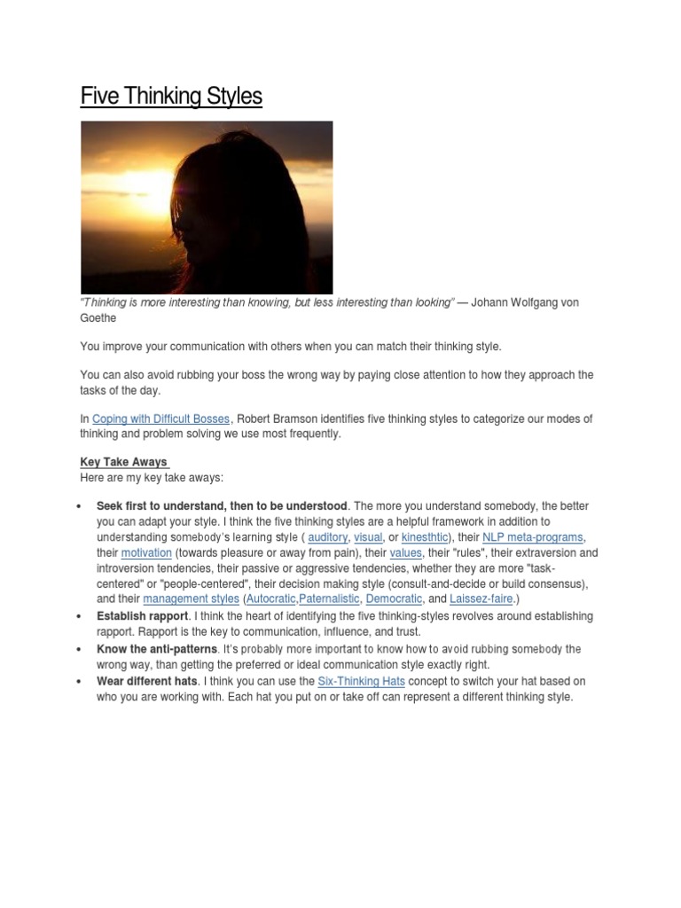 Different Types of Thinking | PDF | Thought | Pragmatism