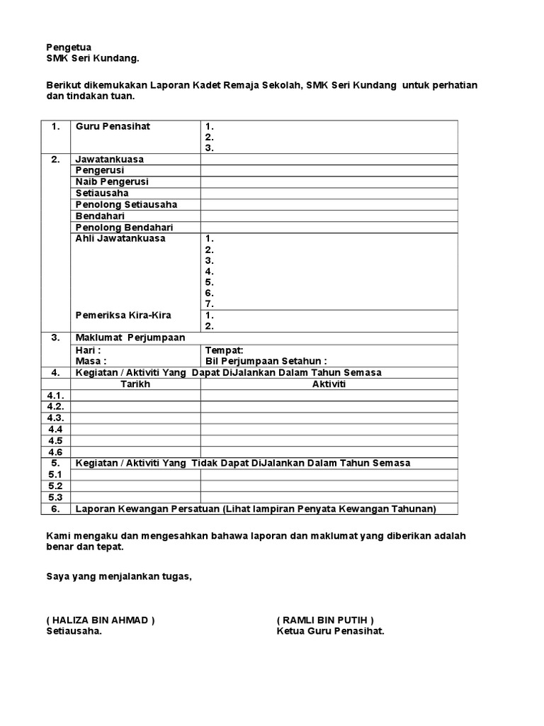 CONTOH LAPORAN TAHUNAN Krs | PDF | Karier & Perkembangan