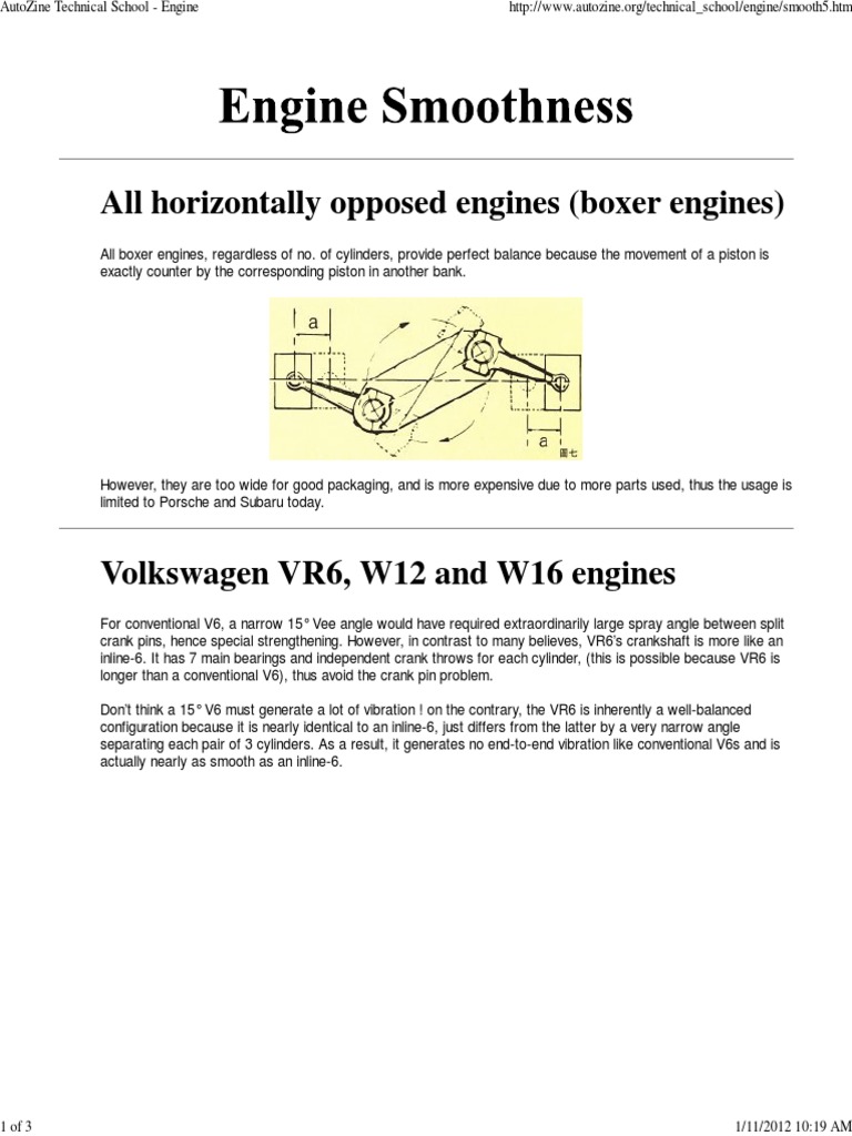 AutoZine Technical School - Engine Smoothness 5 | PDF | V8 Engine | V6 ...