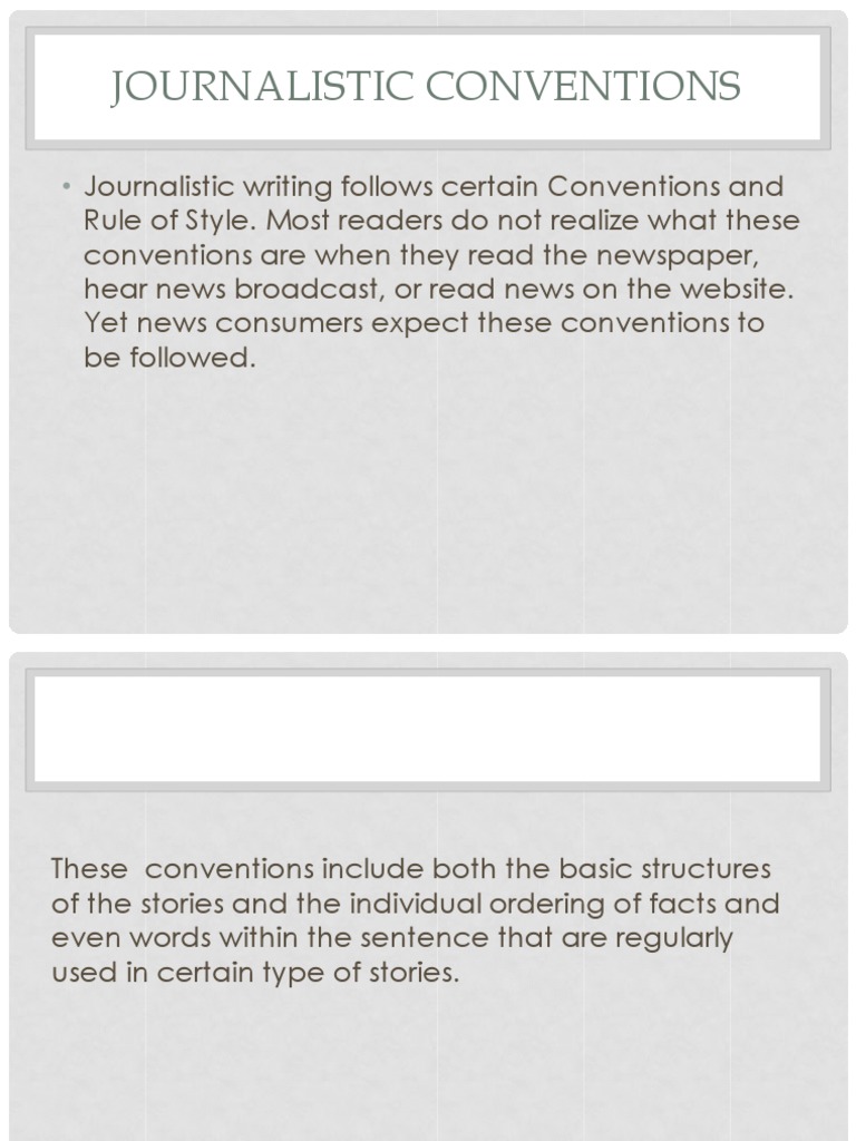 Understanding Journalistic Conventions | PDF | News | Journalism