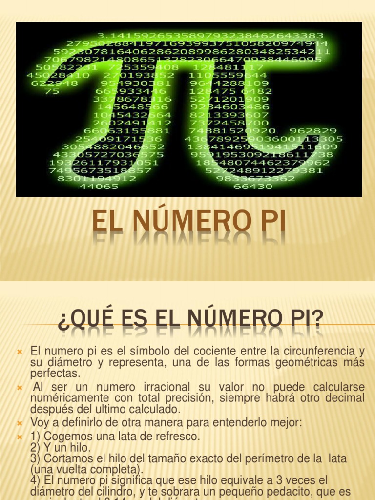 EL NÚMERO PI.ppt | Pi | Física y matemáticas | Prueba gratuita de 30 ...
