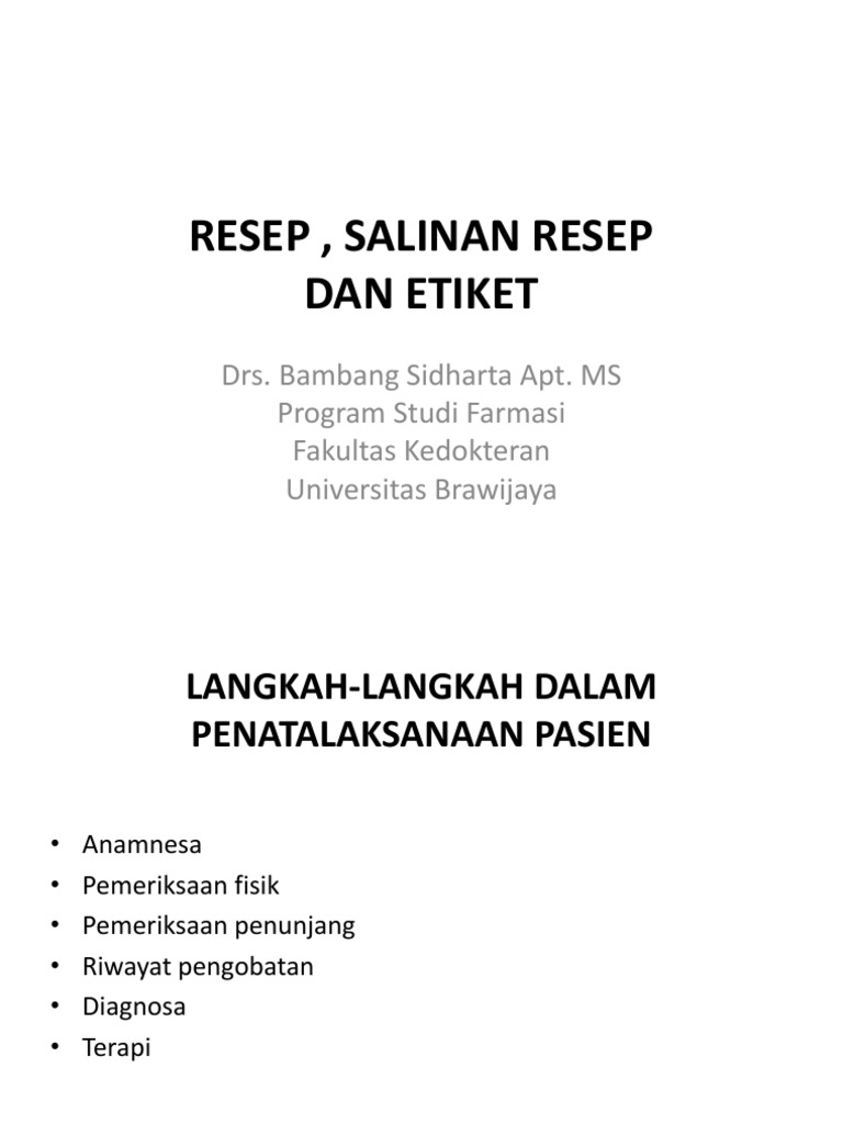 Resep, Copy Resep Dan Etiket | PDF | Pengembangan Diri | Kesehatan Holistik
