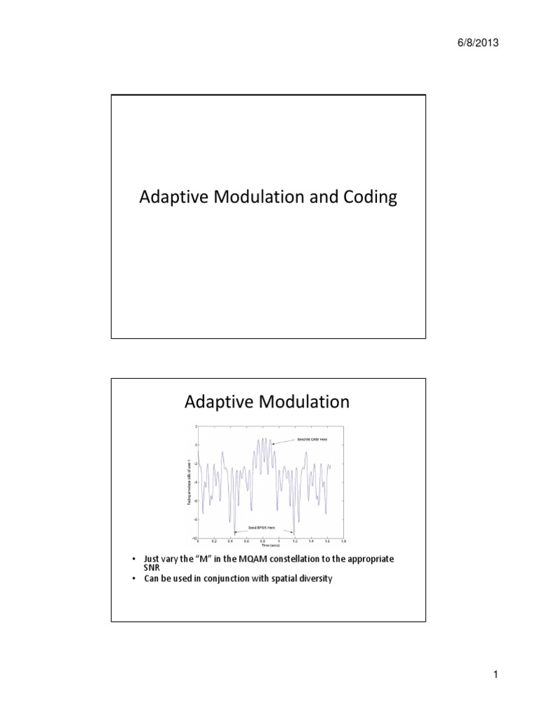 Lect 09 Adaptive Modulation And Coding Pdf Pdf Forward Error Correction Modulation