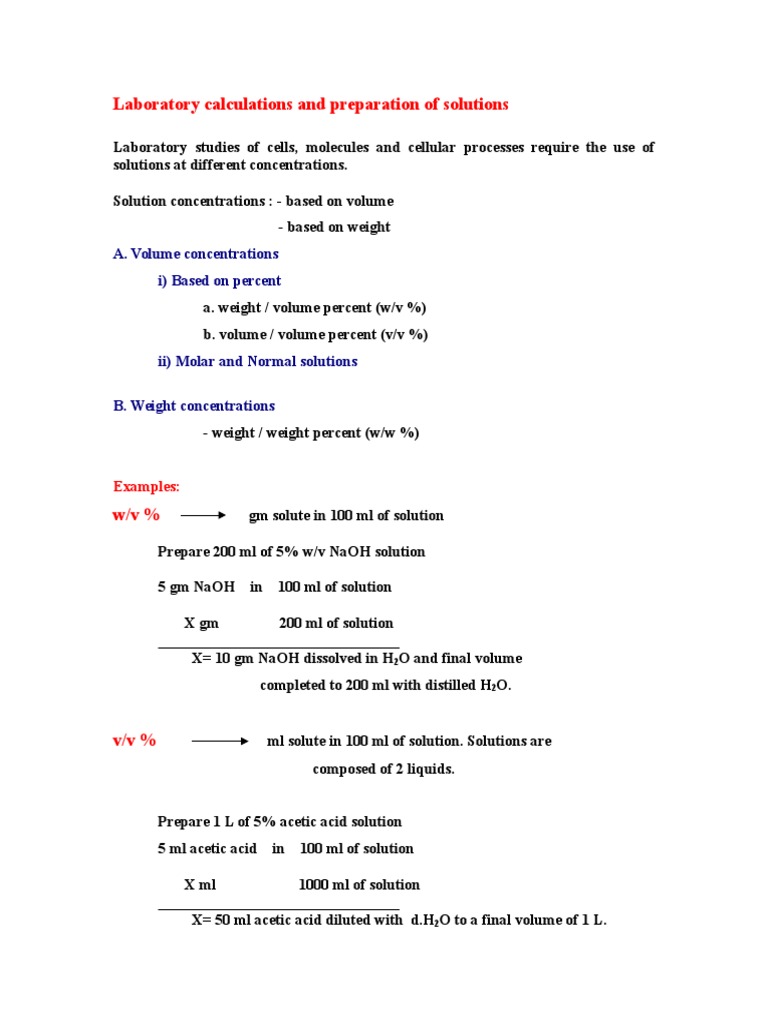 Laboratory Calculations and Preparation of Solutions | Download Free ...