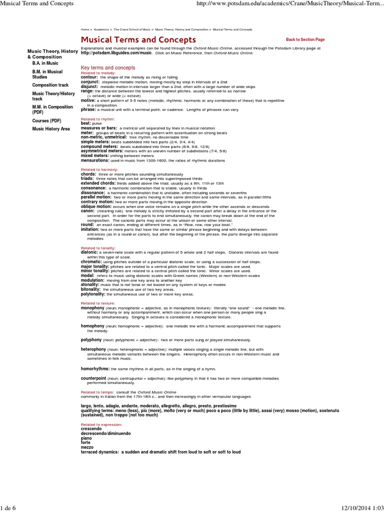 Music Theory, History & Composition: An Overview of Key Musical Terms ...
