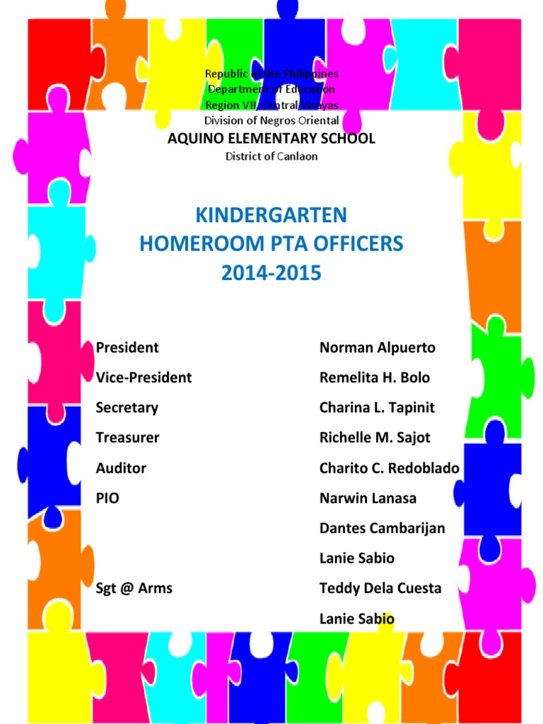 homeroom pta officials 2014-2015 | Domestic Policy | Education Policy