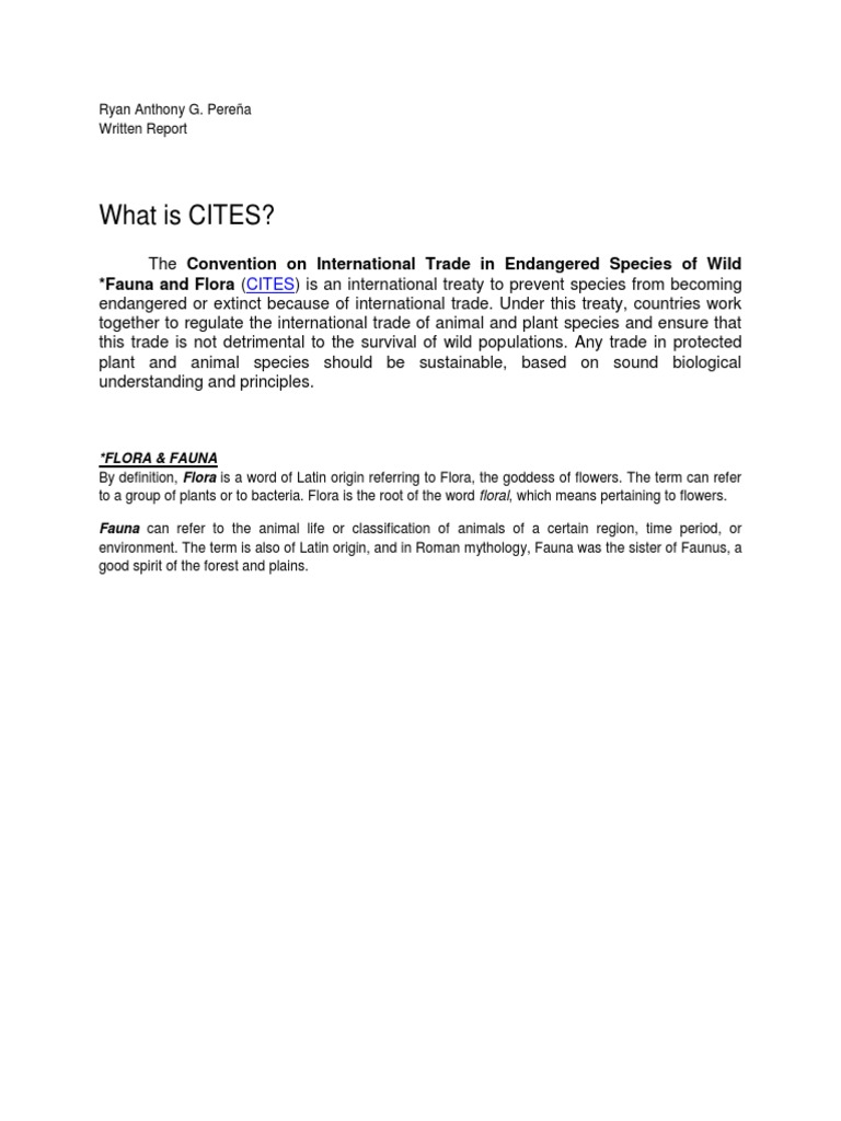 The Importance of CITES | PDF | Cites | Conservation