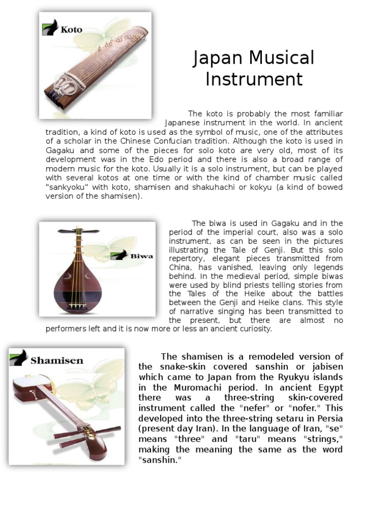 Japan Musical Instrument1 | PDF | String Instruments | Musical Instruments