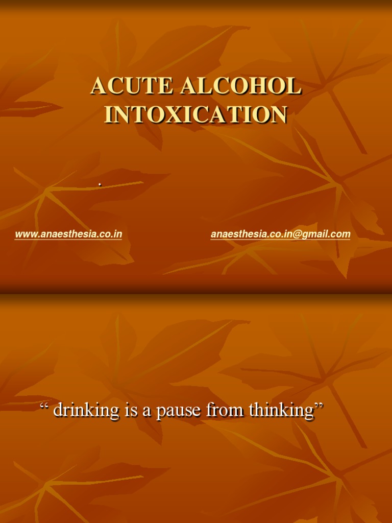 Acute Alcohol Intoxication Management | PDF | Alcohol Intoxication ...