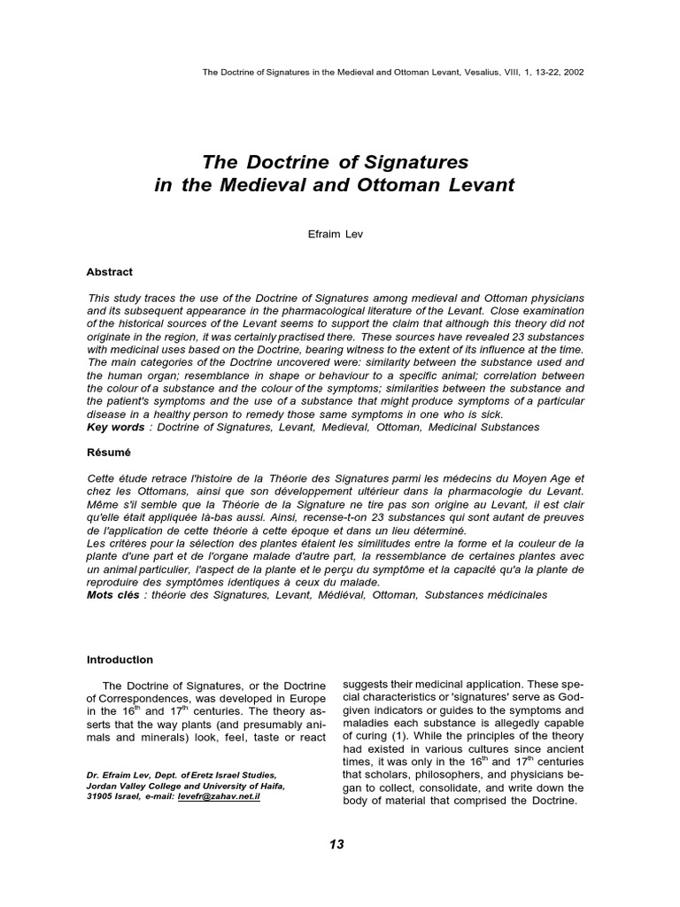 Doctrine of Signatures | PDF | Medicine | Maimonides