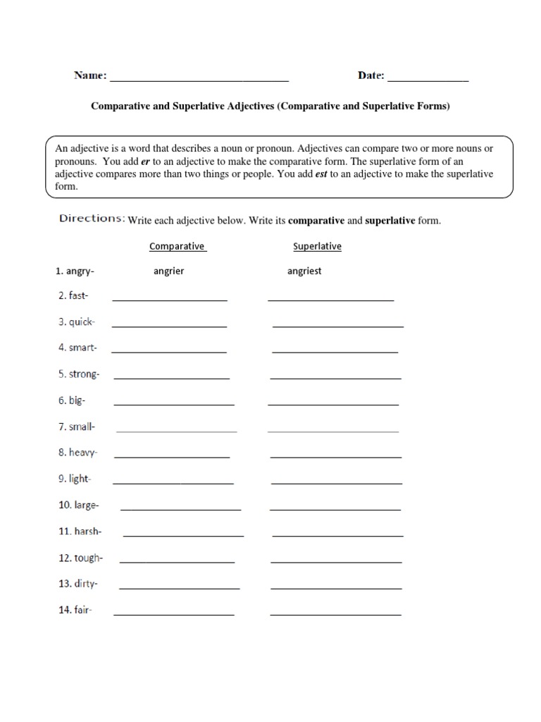 Comparative and Superlative of Angry | PDF | Career & Growth | Self ...