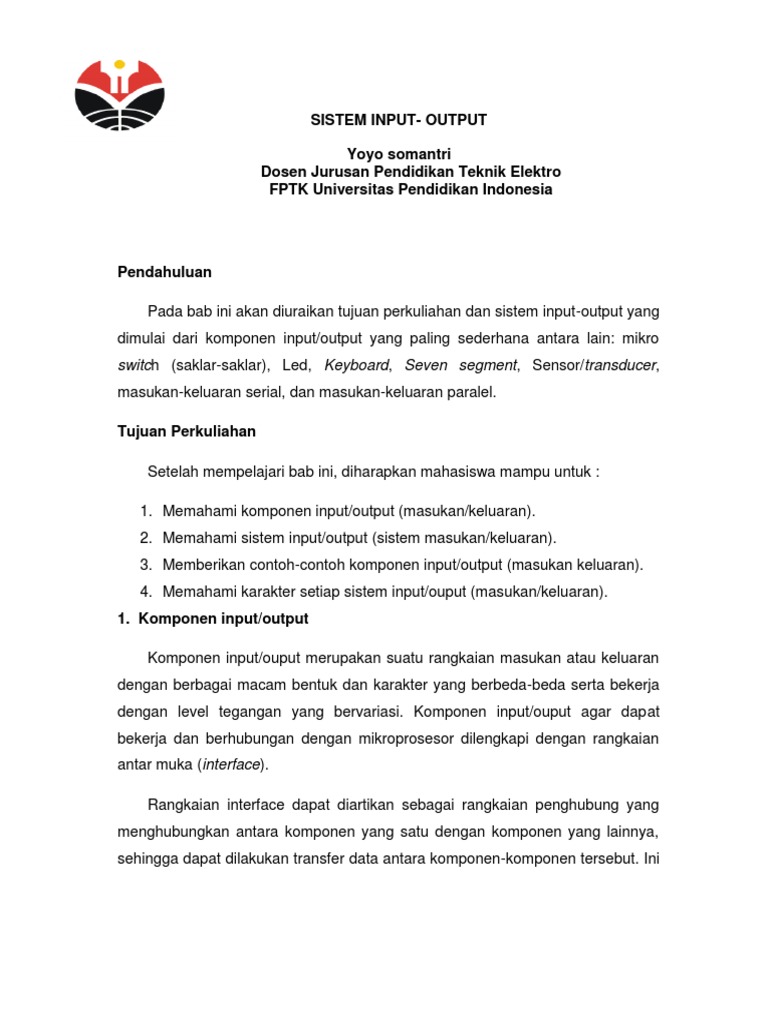 Sistem Input/output | PDF | Komputer