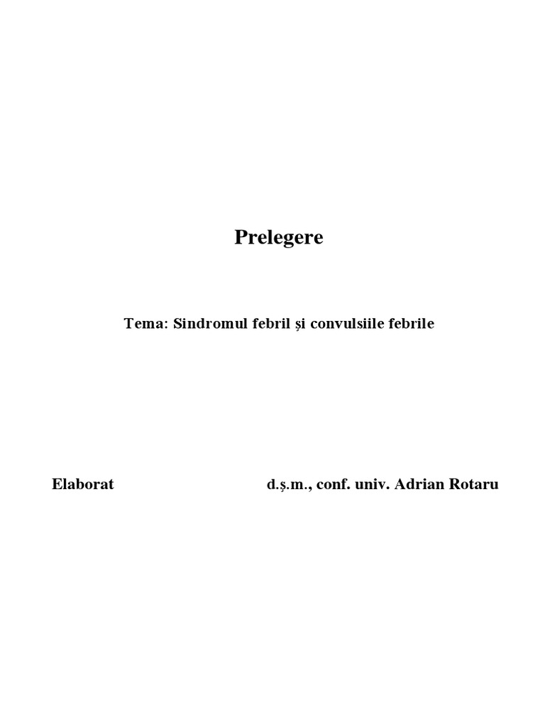 Sindromul Hipertermic PDF | PDF