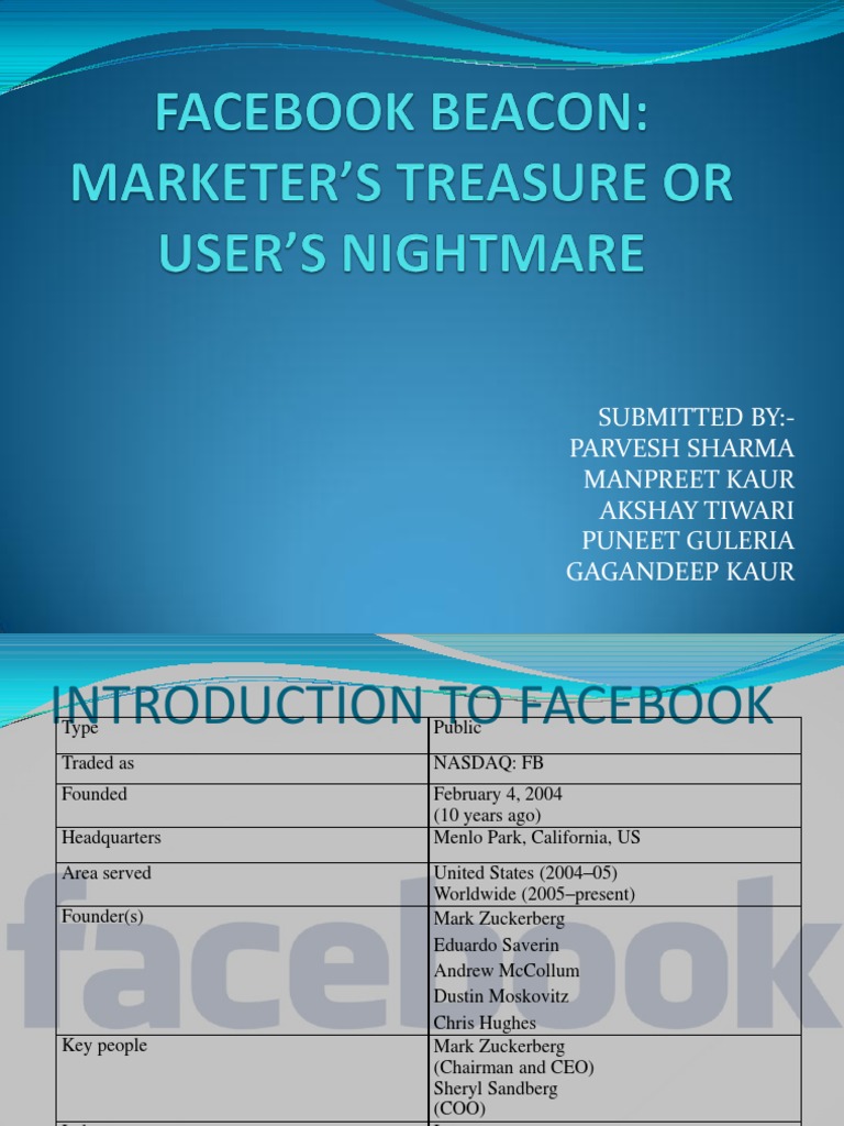 Facebook Beacon | PDF | Facebook | Privacy