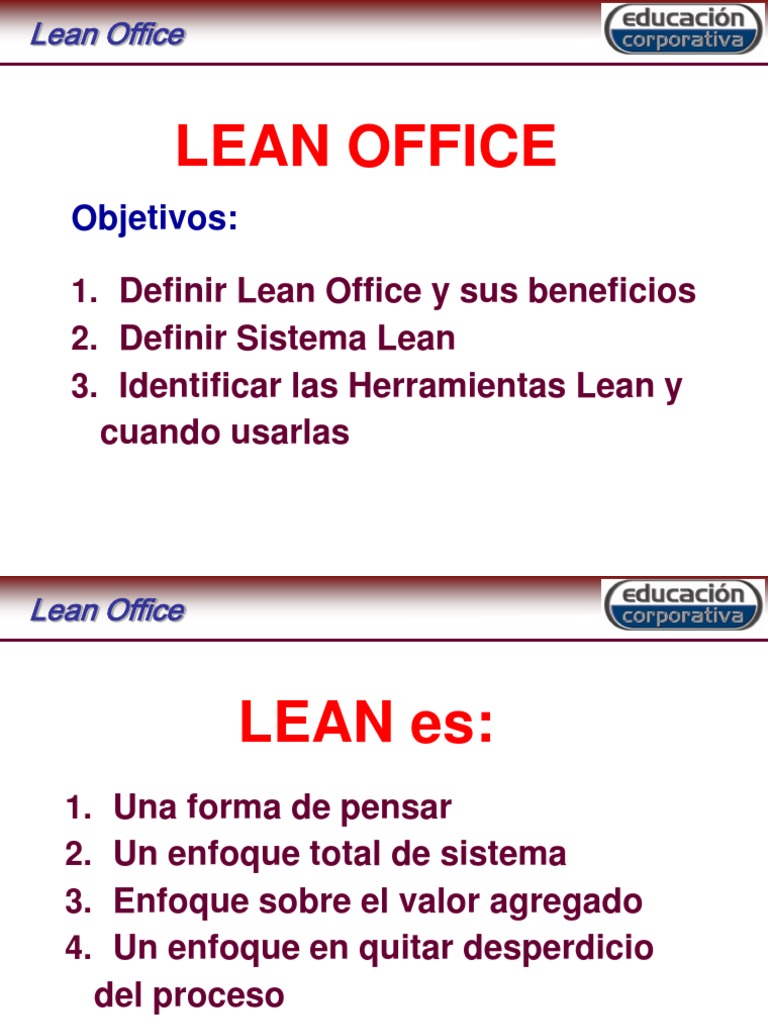 Definición y Beneficios del Lean Office | PDF | Calidad (comercial ...