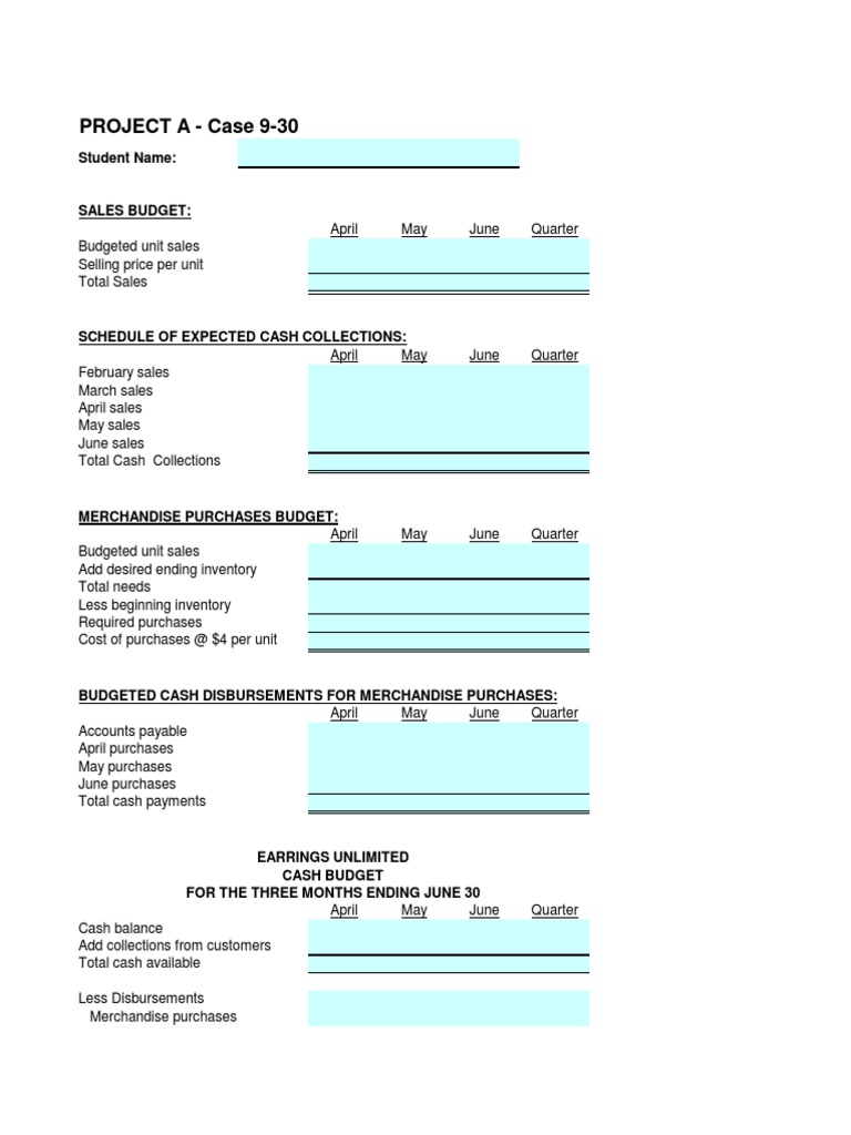 Project A Excel Template | PDF | Career & Growth | Business