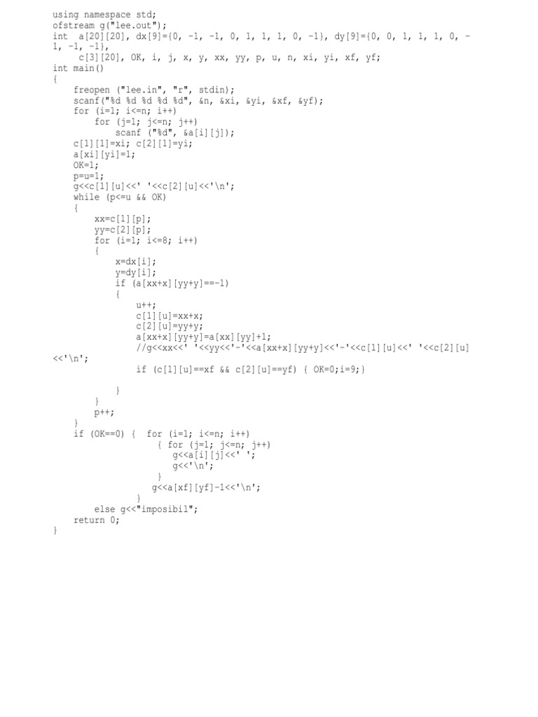 Pathfinding Algorithm in C++ Code | PDF | Teaching Methods & Materials ...