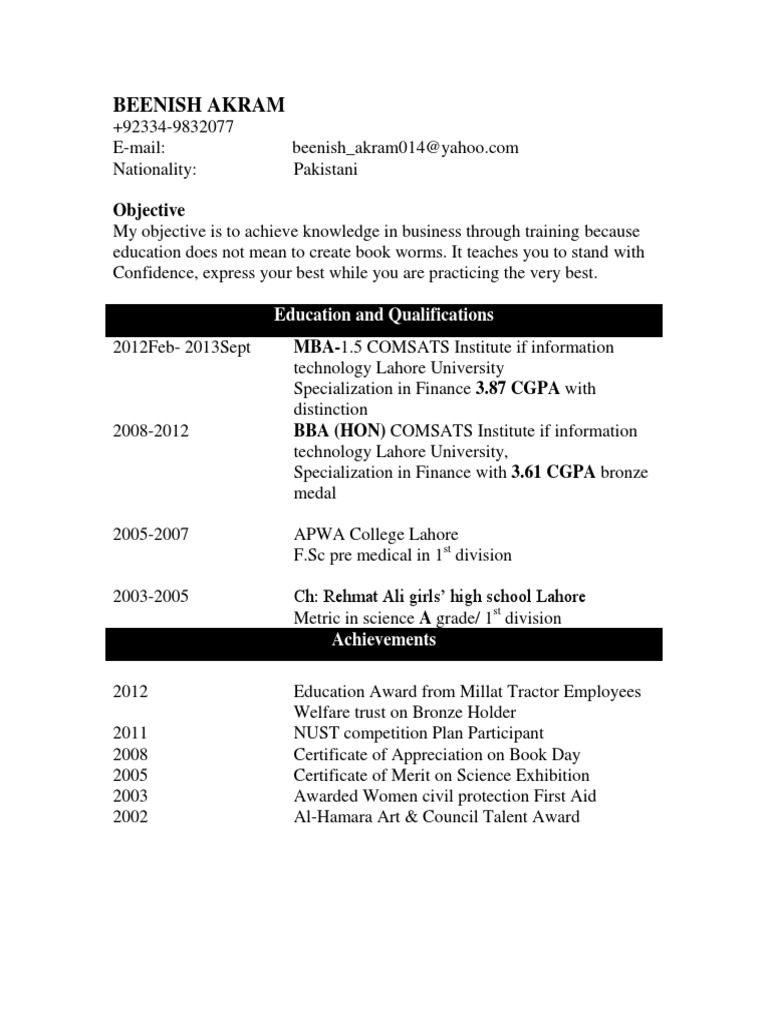 Beenish Akram | PDF | Sales | Pakistan