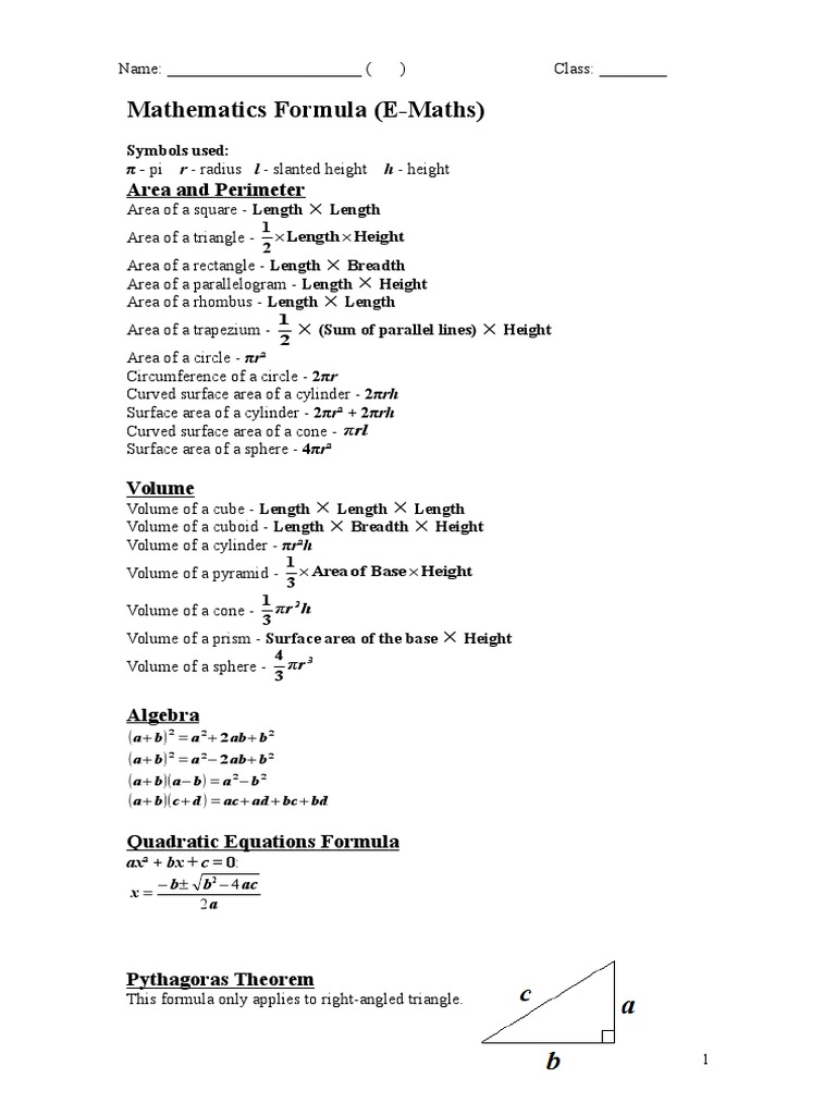 Emath and Amath Formula | PDF | Area | Sine