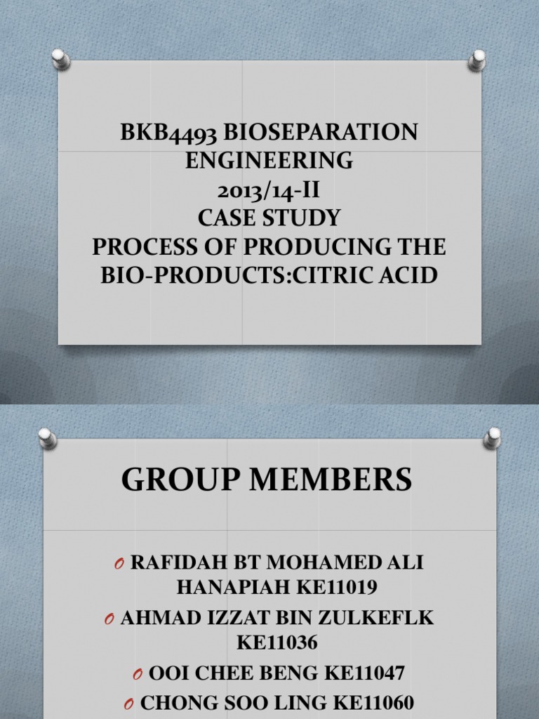 Process Optimization of Citric Acid Production Through Fermentation and ...