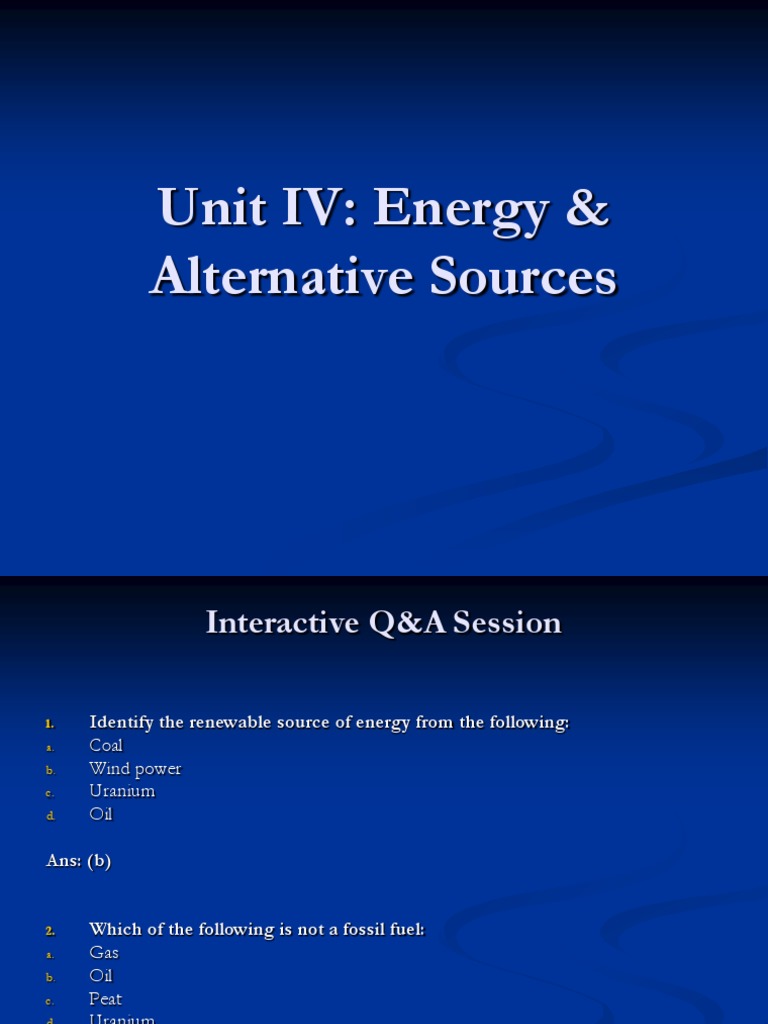 Energy Sources: Q&A on Renewables | PDF | Fuels | Energy Development