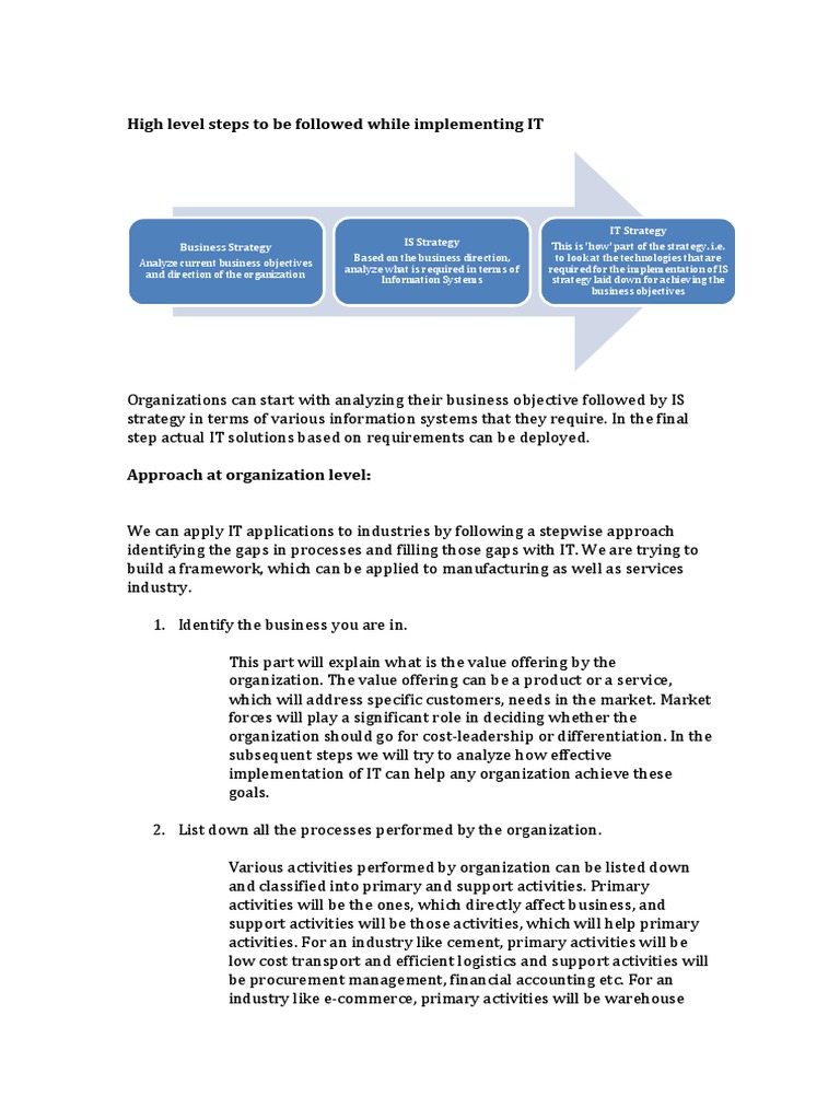 High Level Plan | PDF | Strategic Management | Business Process